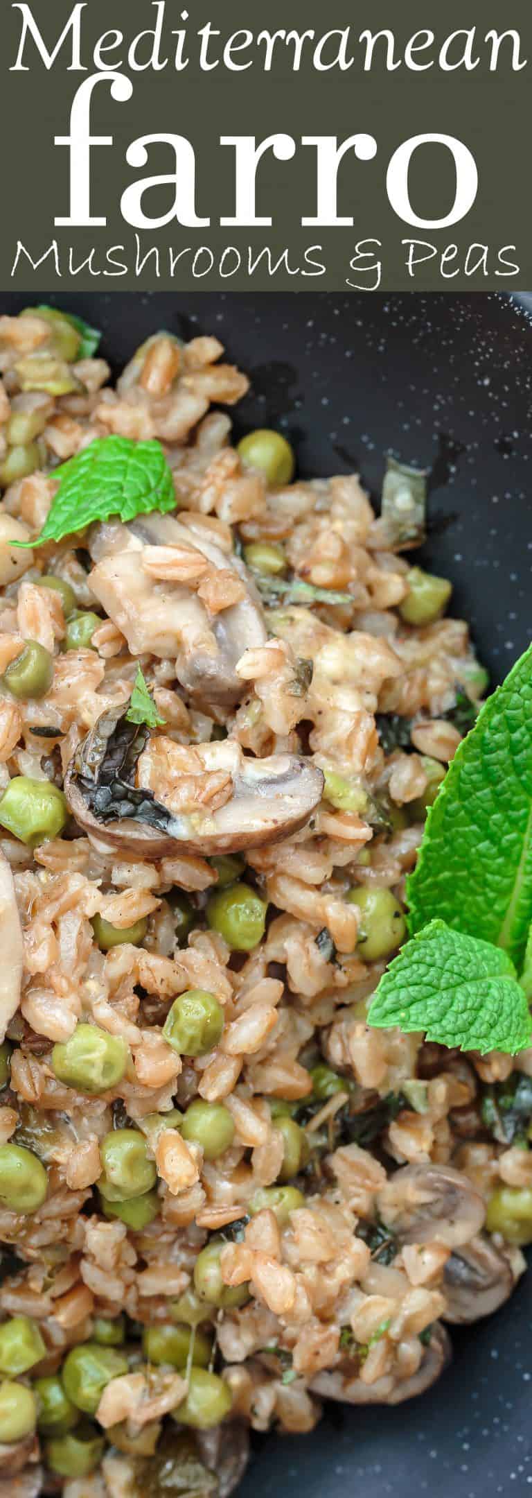 One-Pan Farro Recipe with Mushrooms and Peas | The Mediterranean Dish