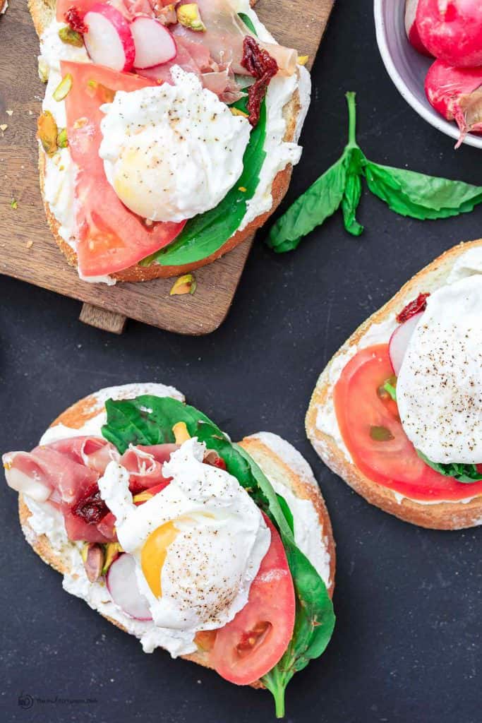 Breakfast Open Faced Sandwich, Italian Style | The Mediterranean Dish