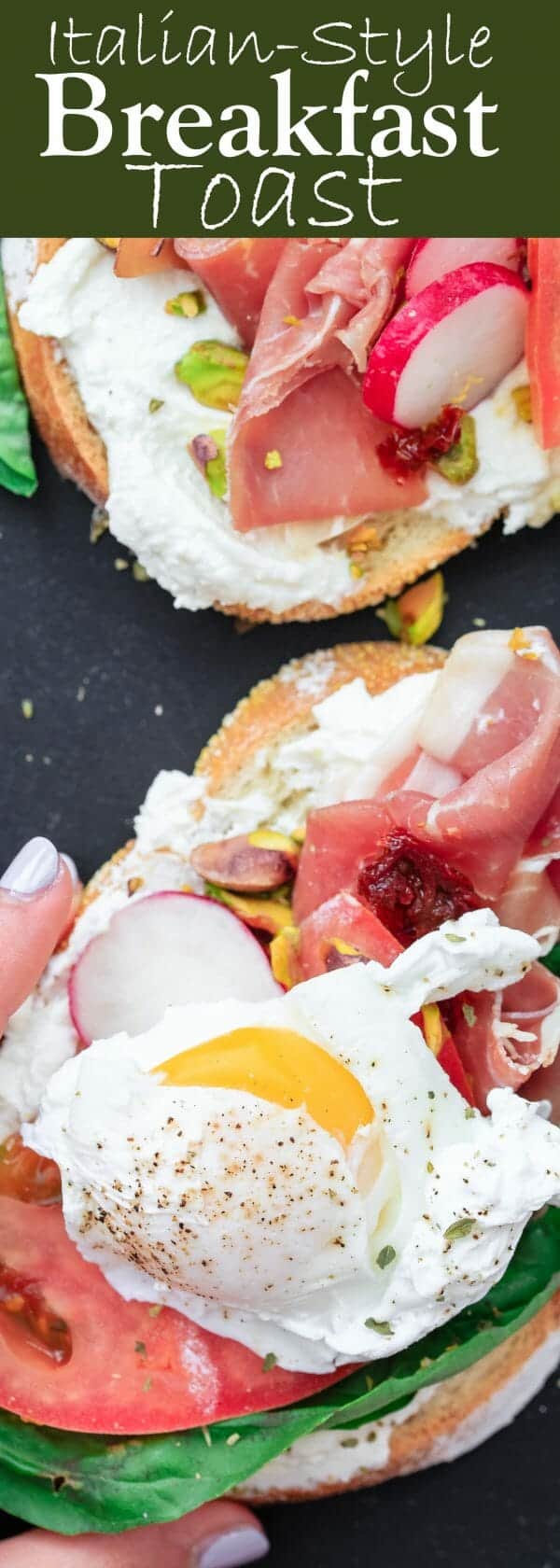 Breakfast Open Faced Sandwich, Italian Style | The Mediterranean Dish