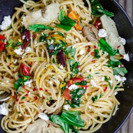 Simple Mediterranean Olive Oil Pasta | The Mediterranean Dish