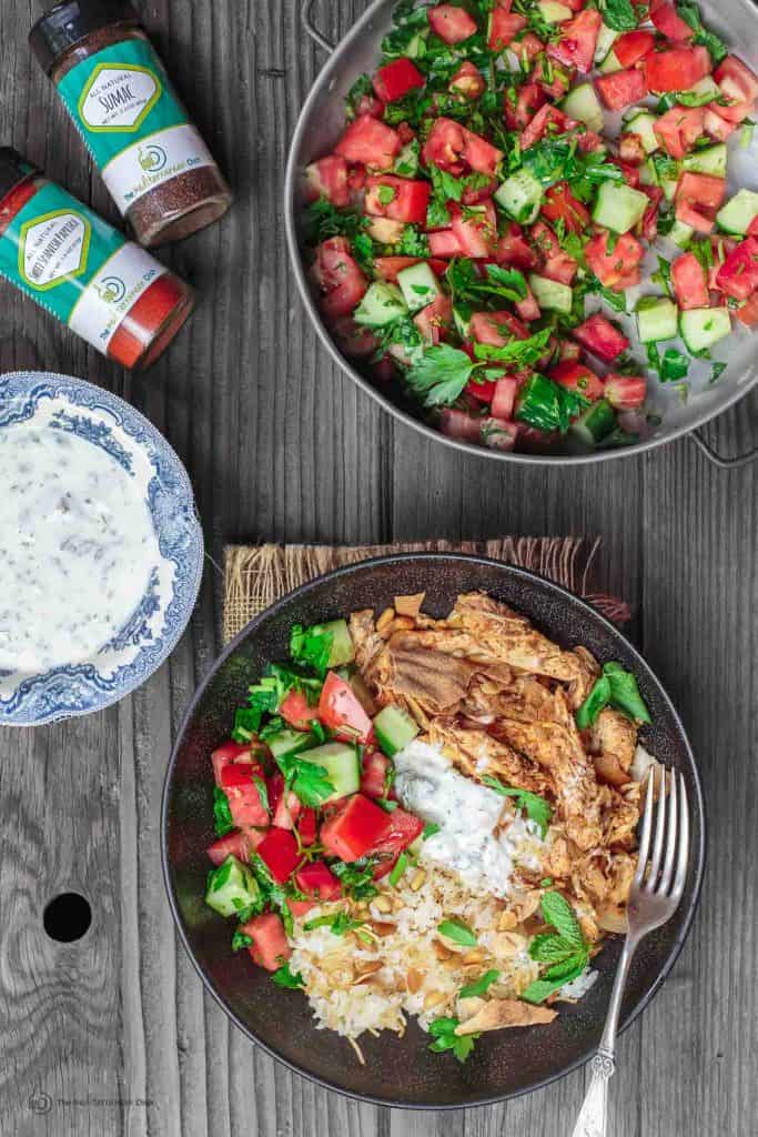 Lebanese Chicken Fatteh Dinner Bowls | The Mediterranean Dish