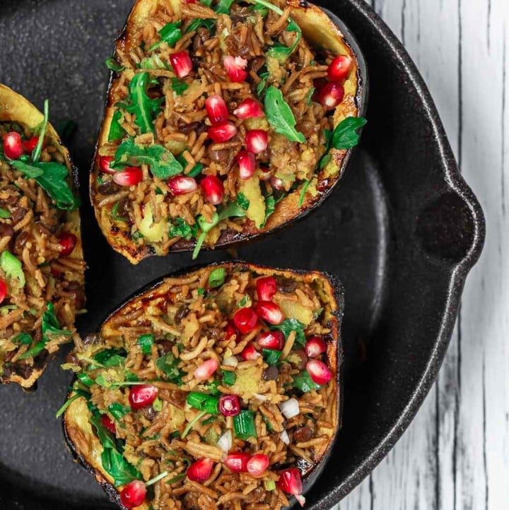 Roasted Vegetable Stuffed Acorn Squash | The Mediterranean Dish