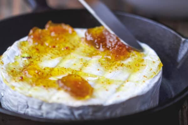 Baked Brie with Jam Recipe | The Mediterranean Dish