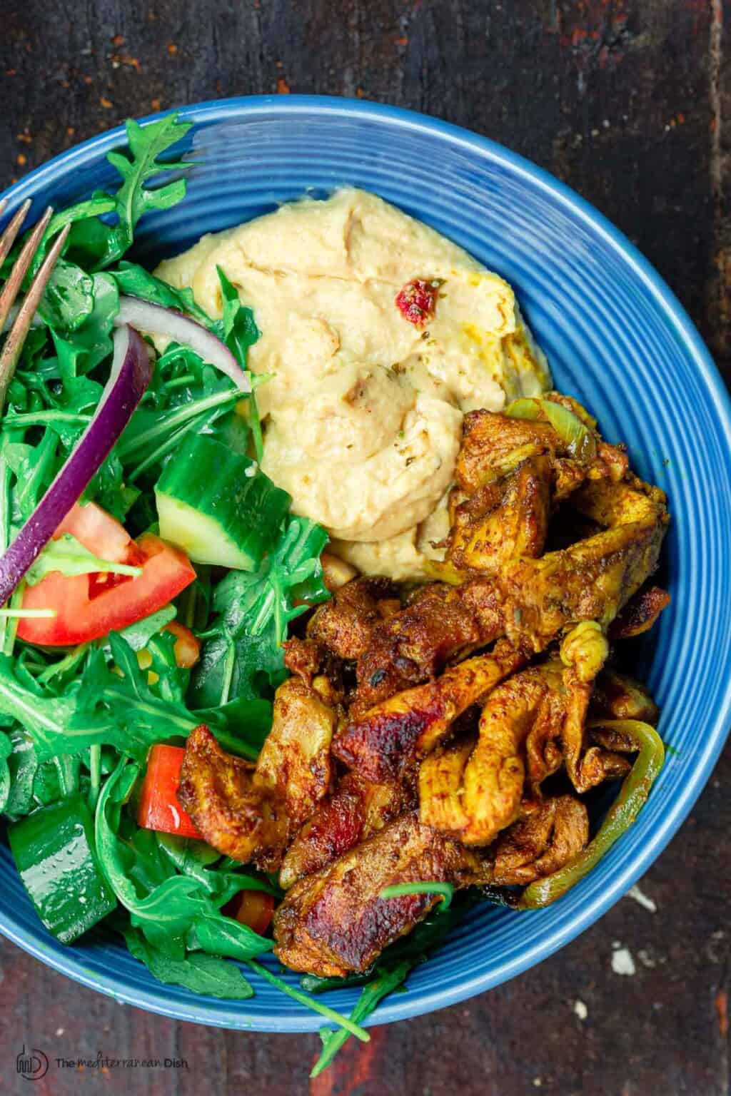 BEST Chicken Shawarma Salad Bowls | The Mediterranean Dish