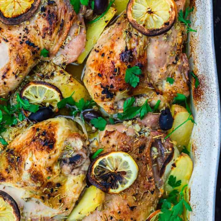 Easy Greek Chicken and Potatoes| The Mediterranean Dish