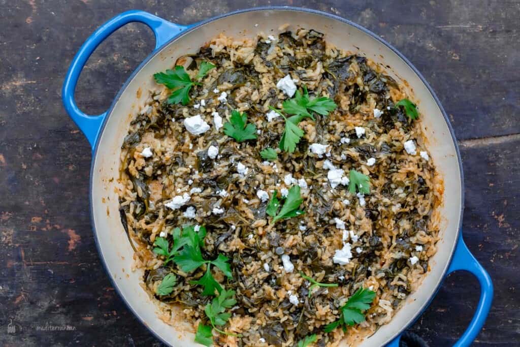 Spanakorizo - Greek Spinach Rice l The Mediterranean Dish