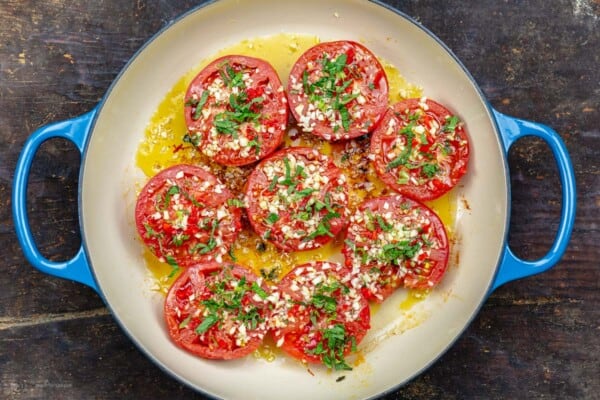 Mediterranean Garlic Fried Tomatoes | The Mediterranean Dish