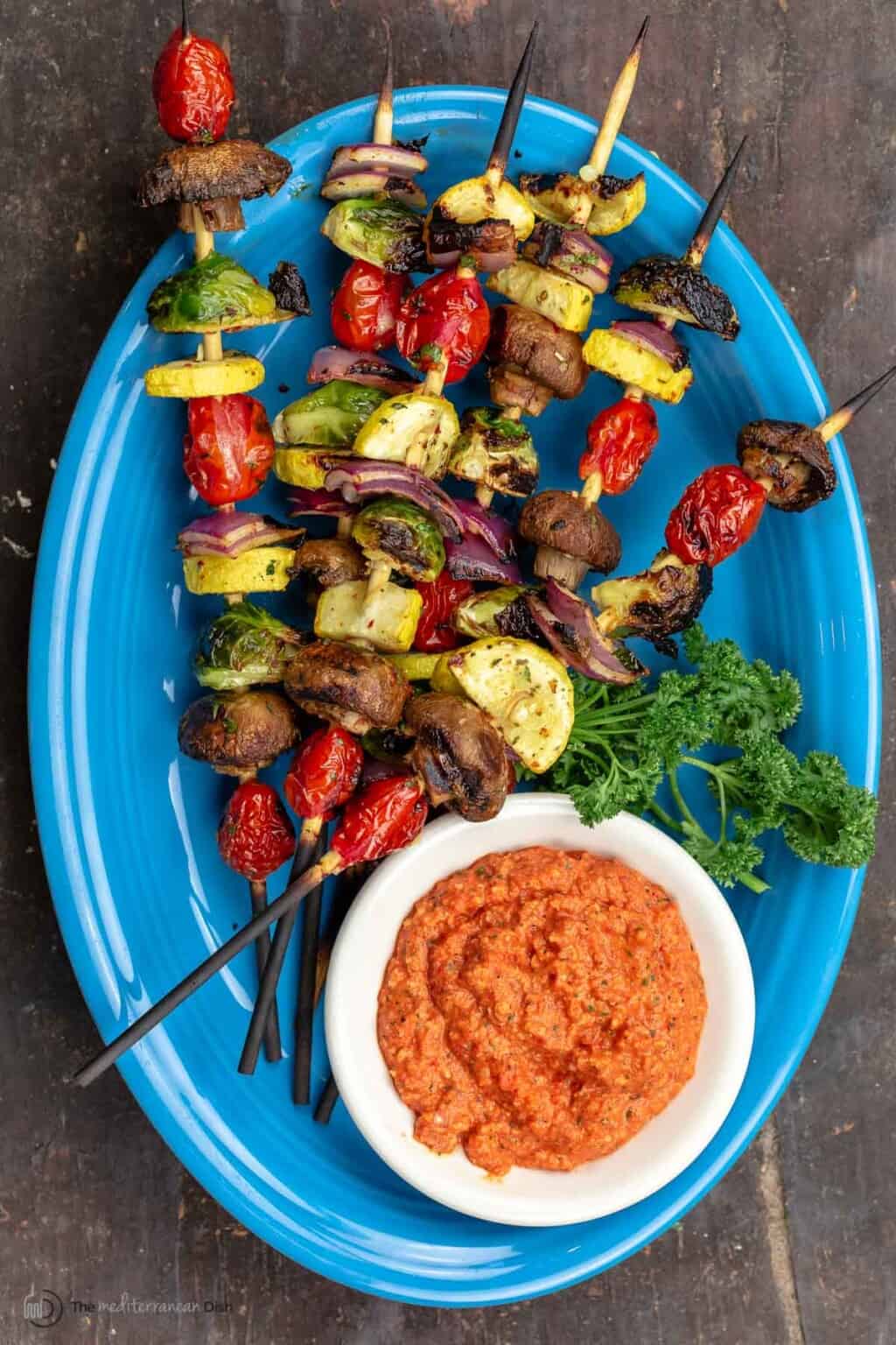 Easy Grilled Vegetable Kabobs ( w/ Oven Option) l The Mediterranean Dish
