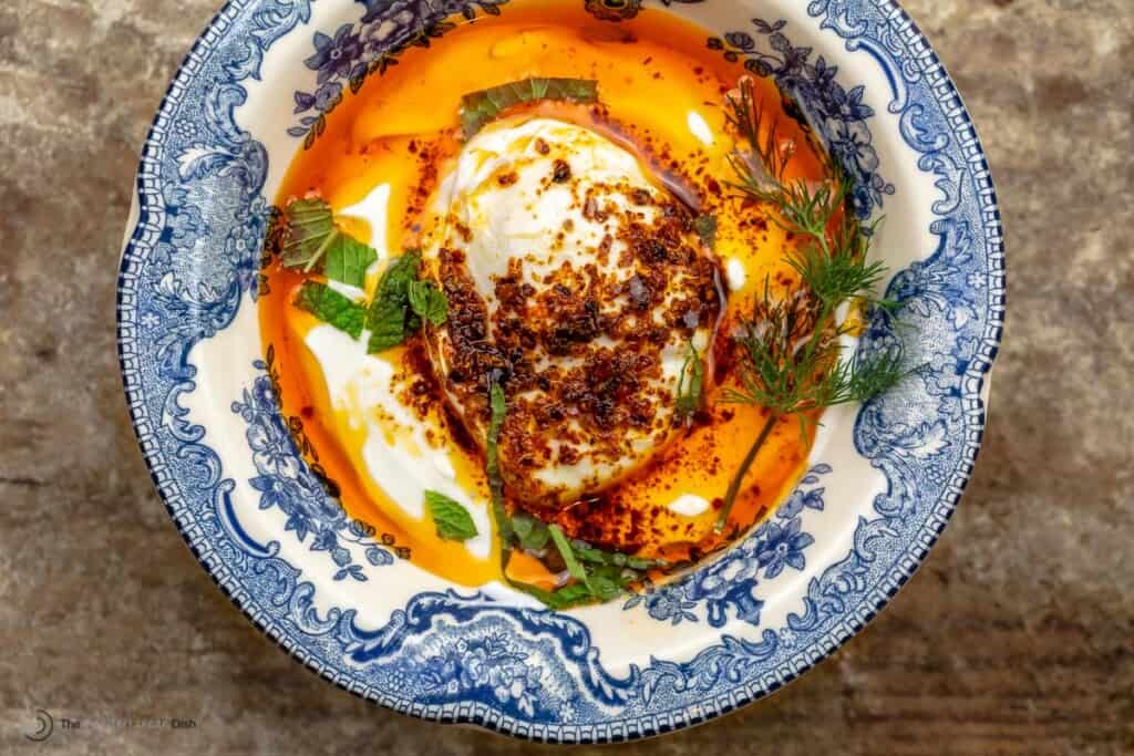 Cilbir: Turkish Eggs in Garlicky Yogurt Sauce l The Mediterranean Dish