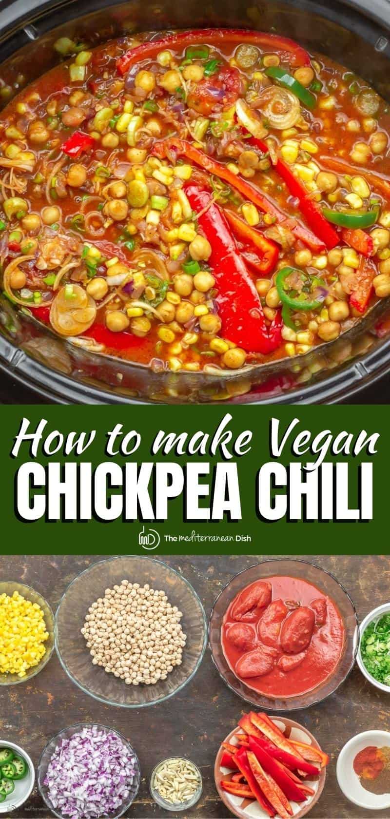 Vegan Chickpea Chili (Slow Cooker & Stovetop) l The Mediterranean Dish