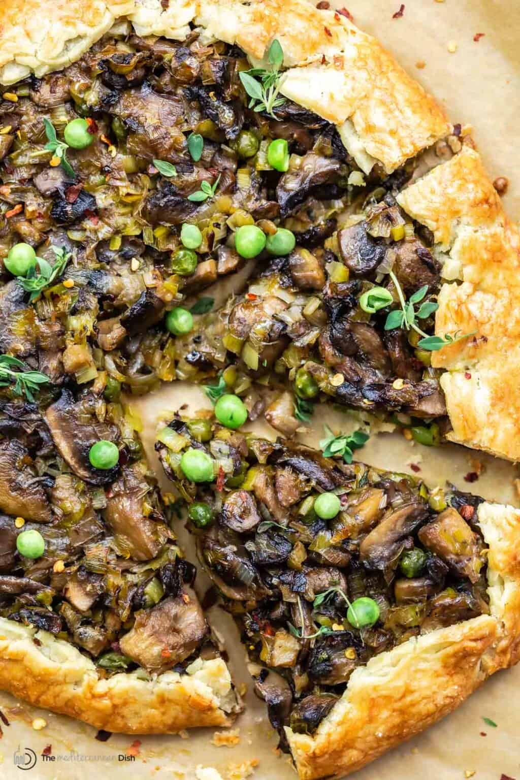 Easy Mushroom Galette with Leeks (Savory Galette) l The Mediterranean Dish