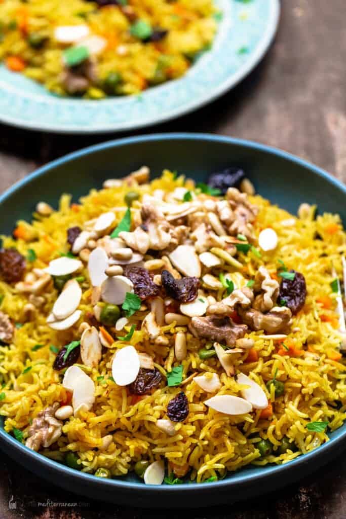 Easy Rice Pilaf with Peas and Carrots - The Mediterranean Dish