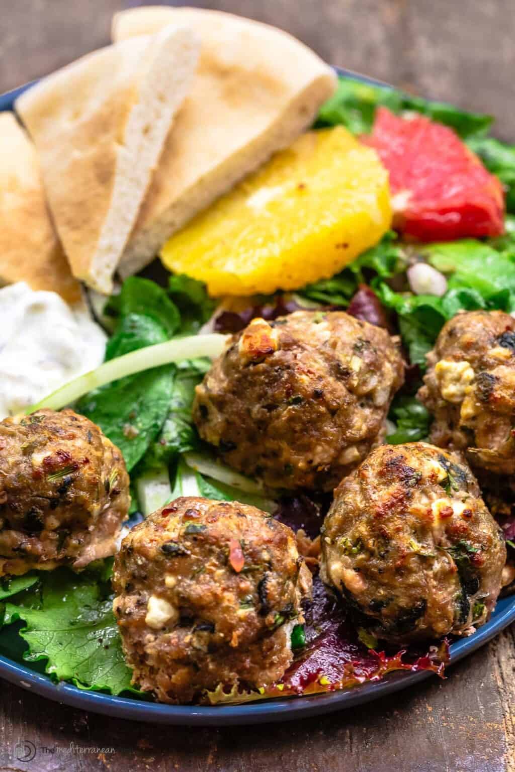 Juiciest Ever Baked Turkey Meatballs | The Mediterranean Dish