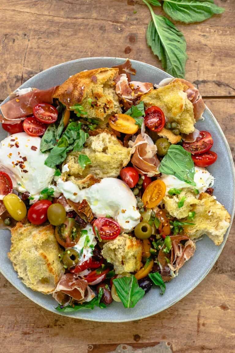 10-Min Burrata with Tomato, Basil & Prosciutto | The Mediterranean Dish