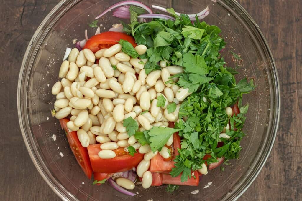 10-Minute Turkish White Bean Salad (Piyaz) | The Mediterranean Dish