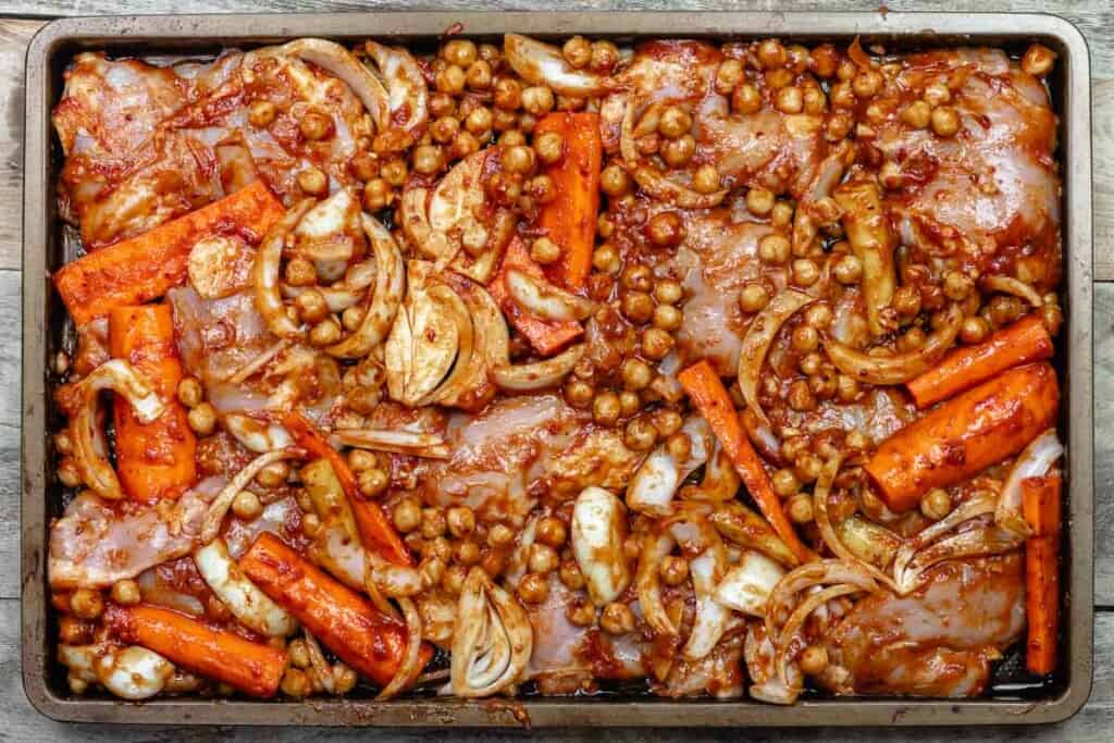 Sheet Pan Chicken with Chickpeas | The Mediterranean Dish