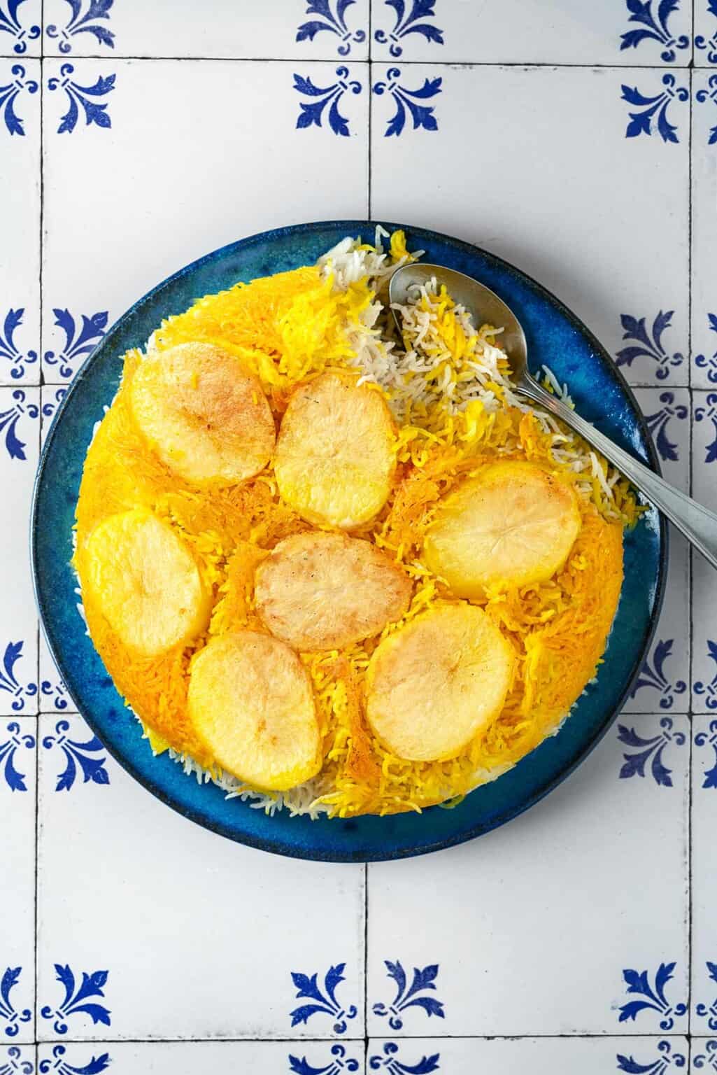 Persian Rice with Potato Tahdig | The Mediterranean Dish