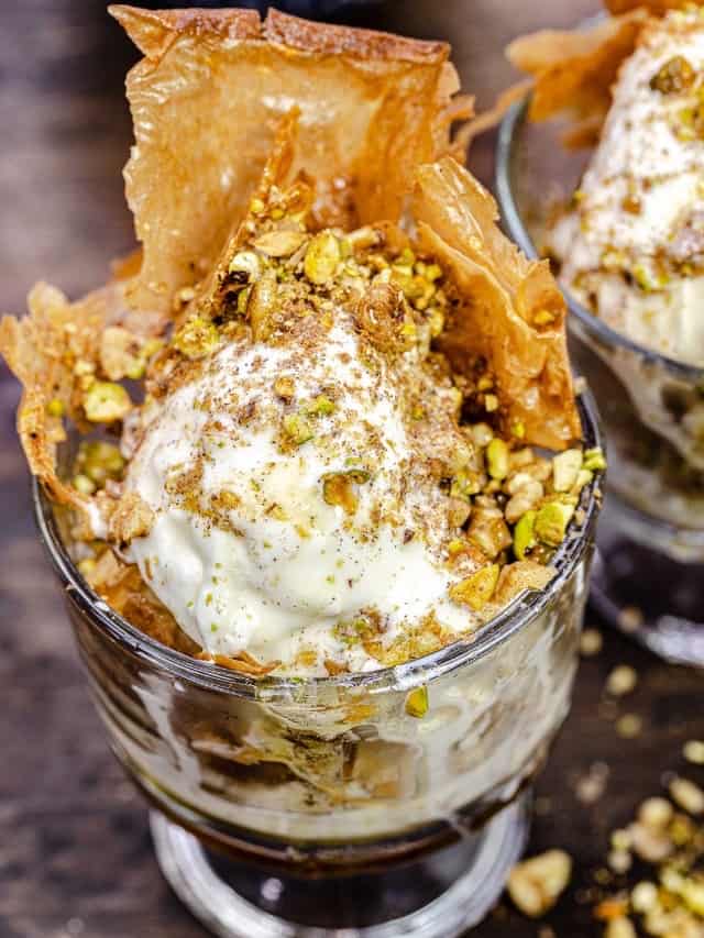 Baklava Ice Cream Sundae - The Mediterranean Dish
