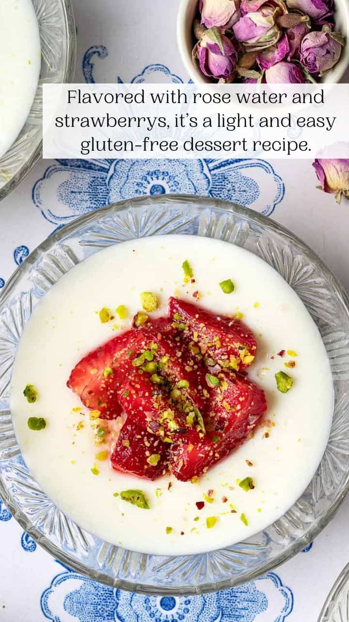 Mahalabia (Rose Water Milk Pudding) - The Mediterranean Dish