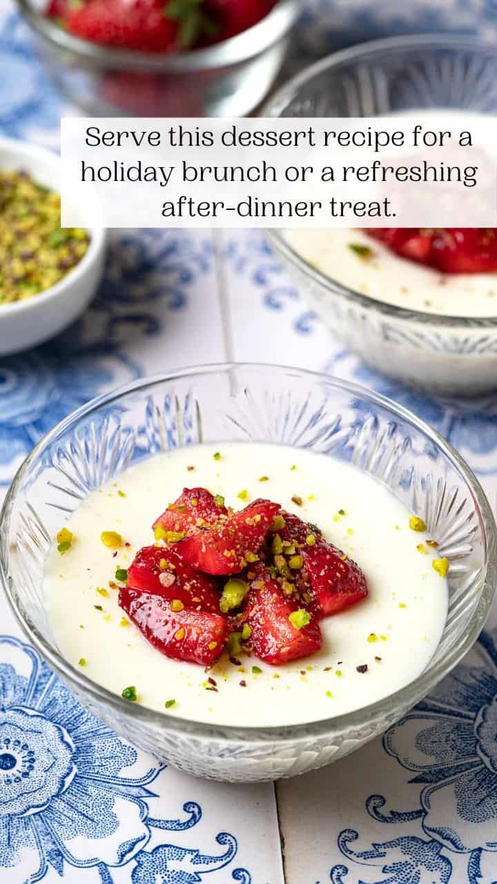 Mahalabia (Rose Water Milk Pudding) - The Mediterranean Dish
