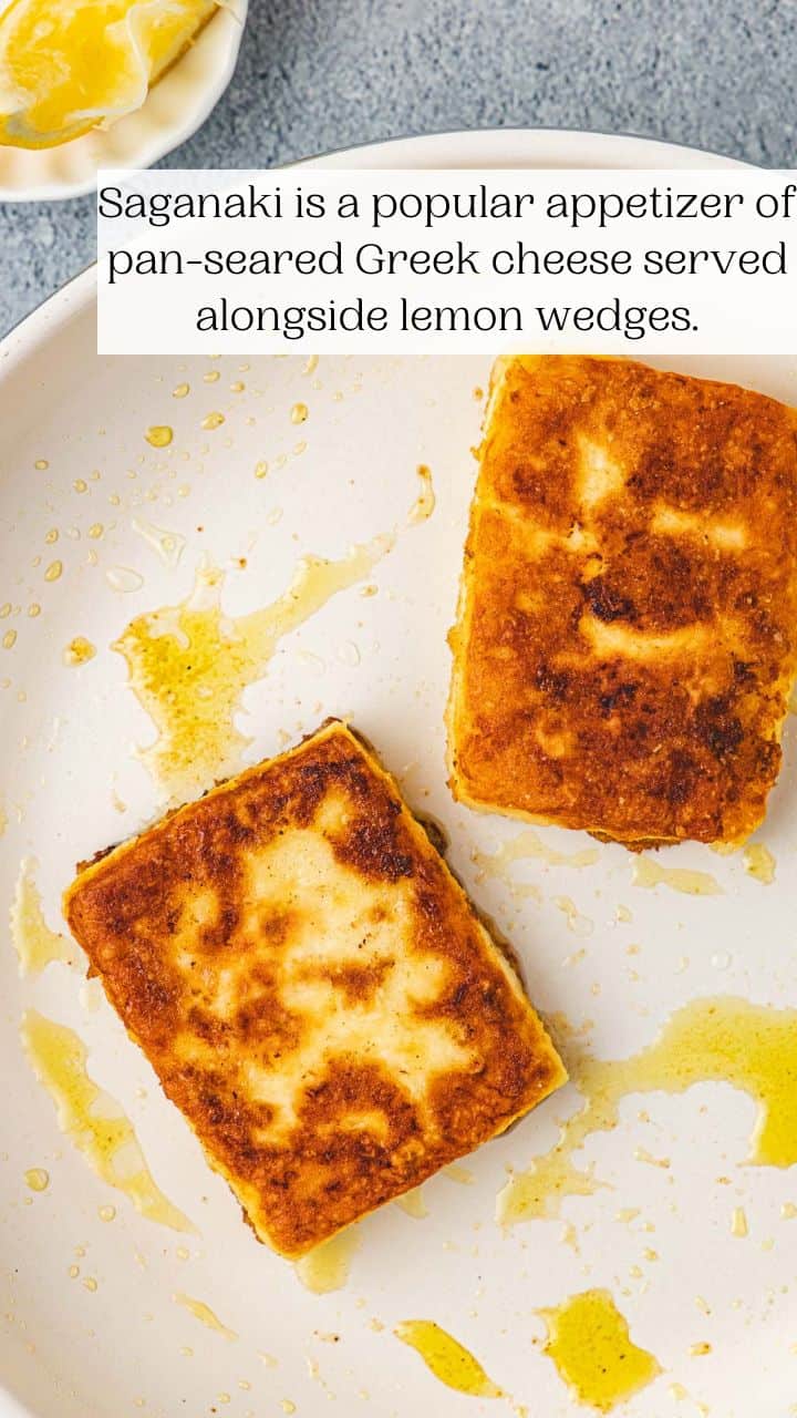 Saganaki (Fried Greek Cheese) - The Mediterranean Dish