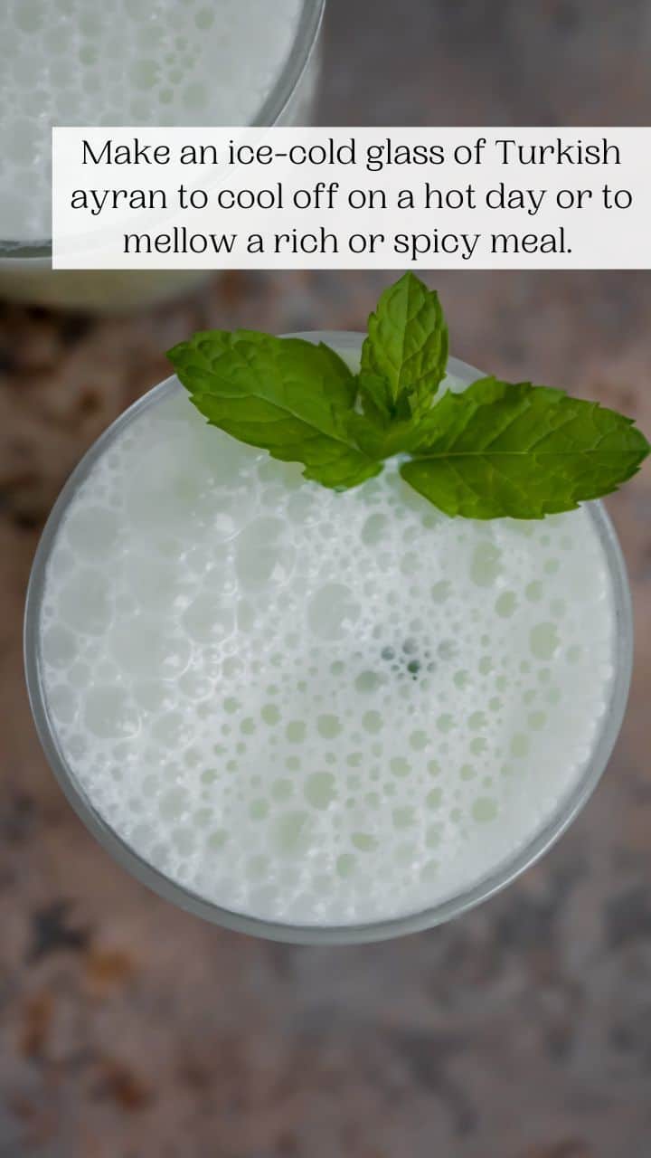 Ayran (Turkish Salty Yogurt Drink) - The Mediterranean Dish