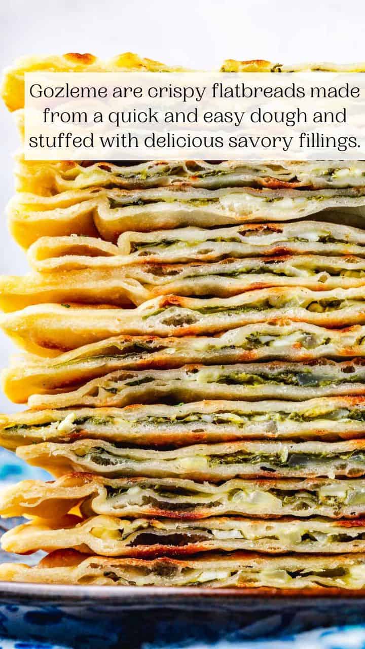 Turkish Gözleme (Spinach And Feta Stuffed Flatbread) - The ...