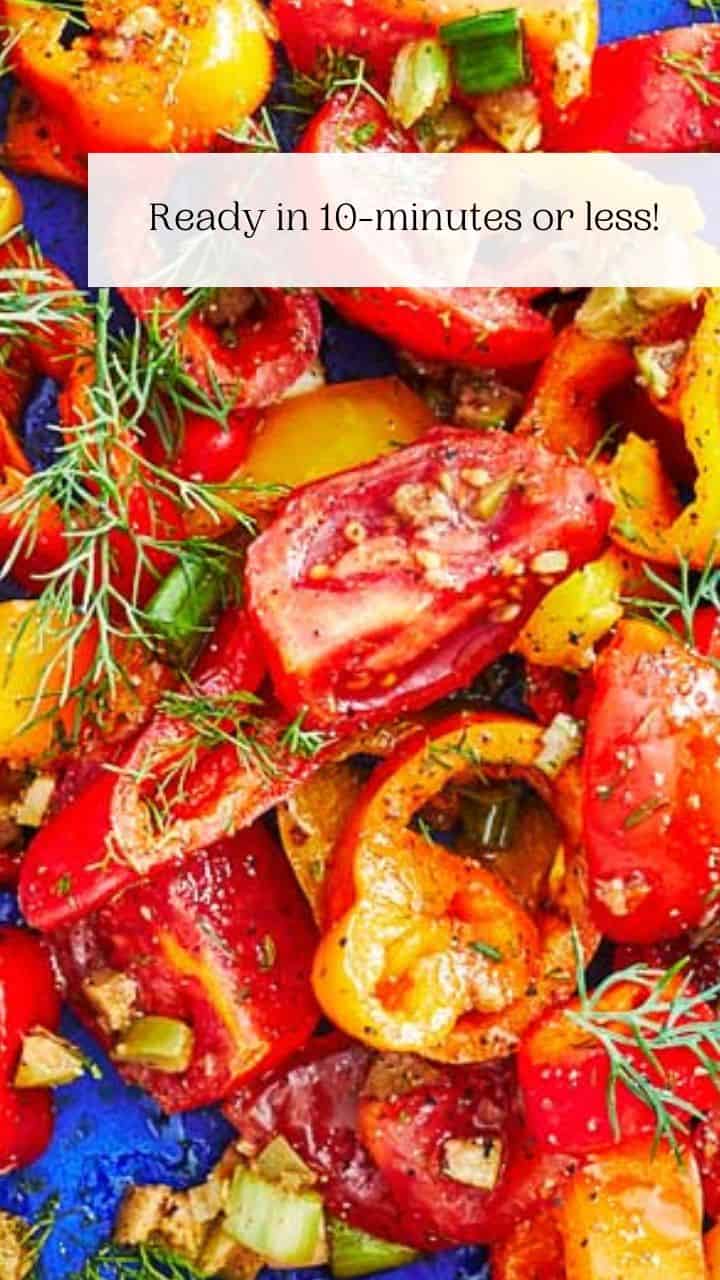 Bell Pepper Salad with Mini Sweet Peppers - The Mediterranean Dish