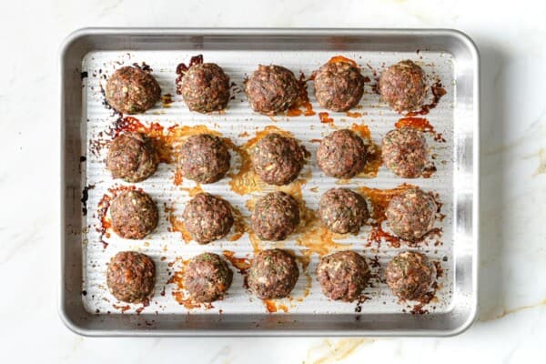 Baked Kofta Meatballs with Hummus | The Mediterranean Dish