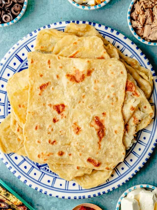 Mlewi (Tunisian Flatbread) - The Mediterranean Dish