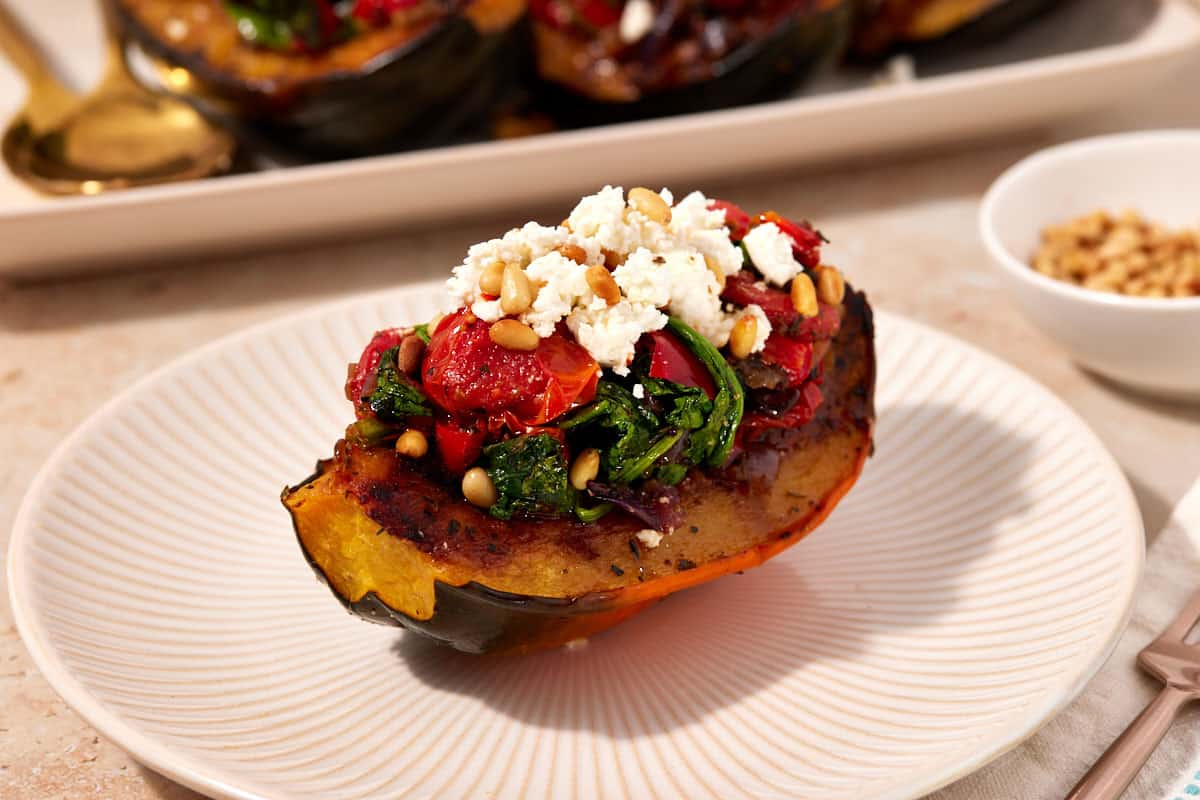Roasted Vegetable Stuffed Acorn Squash | The Mediterranean Dish