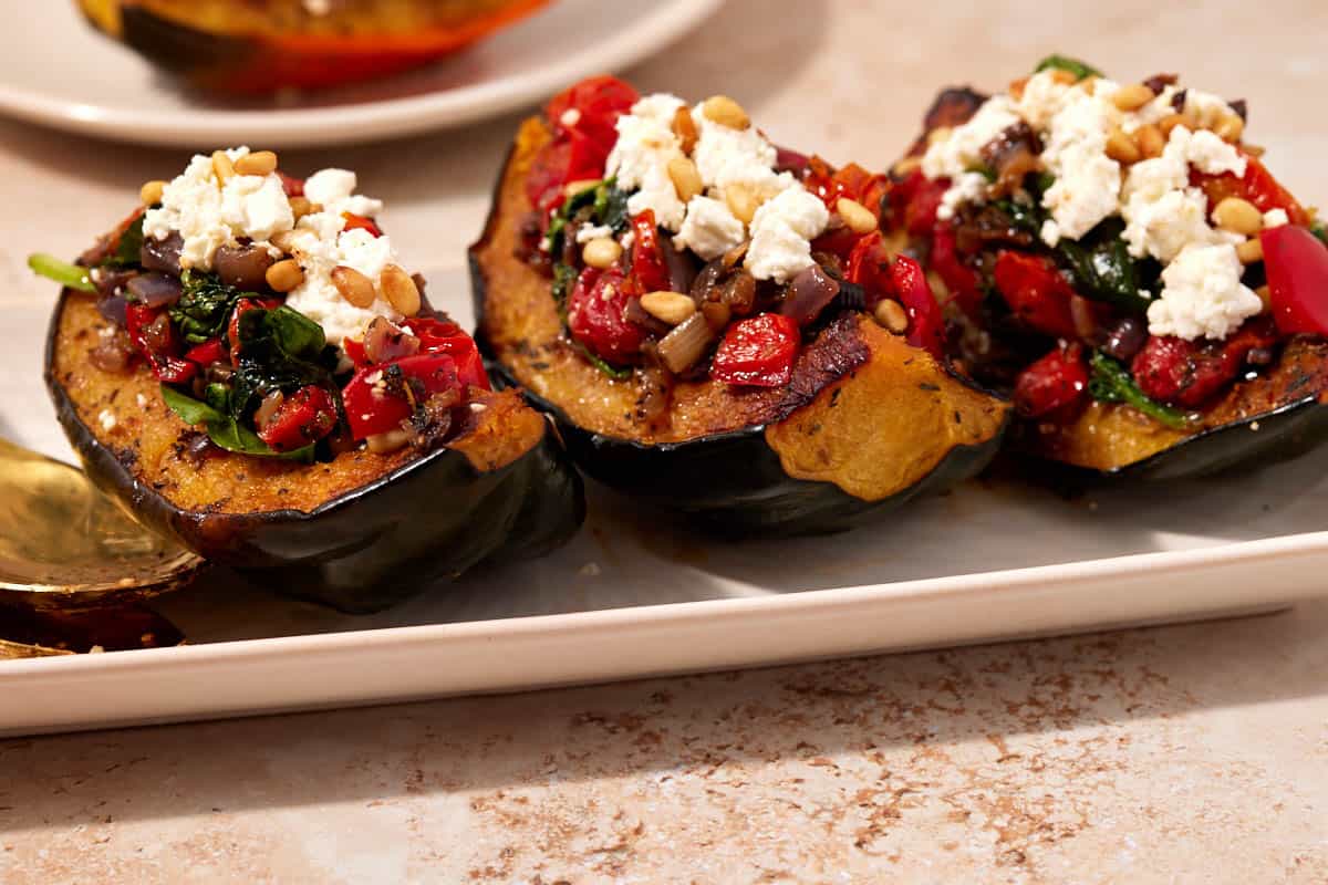 Roasted Vegetable Stuffed Acorn Squash | The Mediterranean Dish