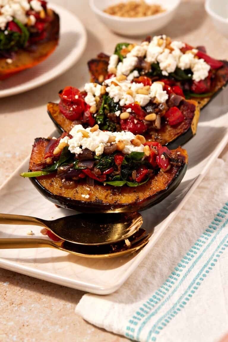 Roasted Vegetable Stuffed Acorn Squash | The Mediterranean Dish