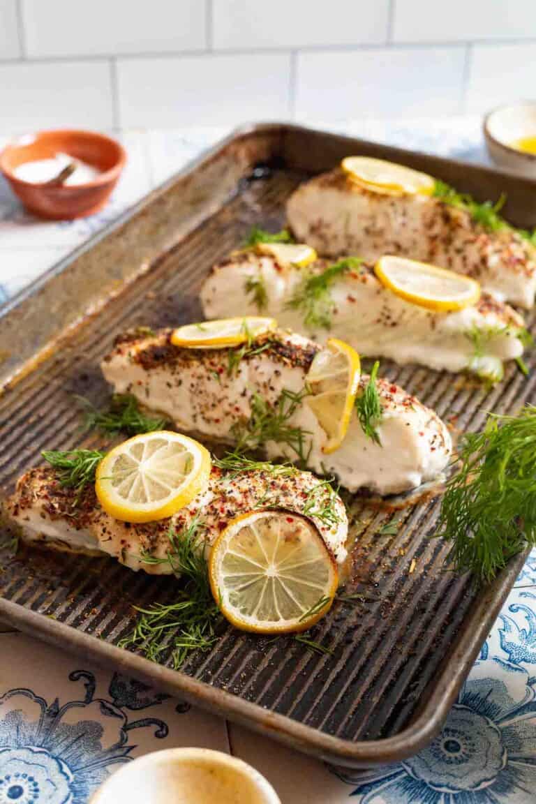 Halibut Recipe with Lemon and Dill | The Mediterranean Dish