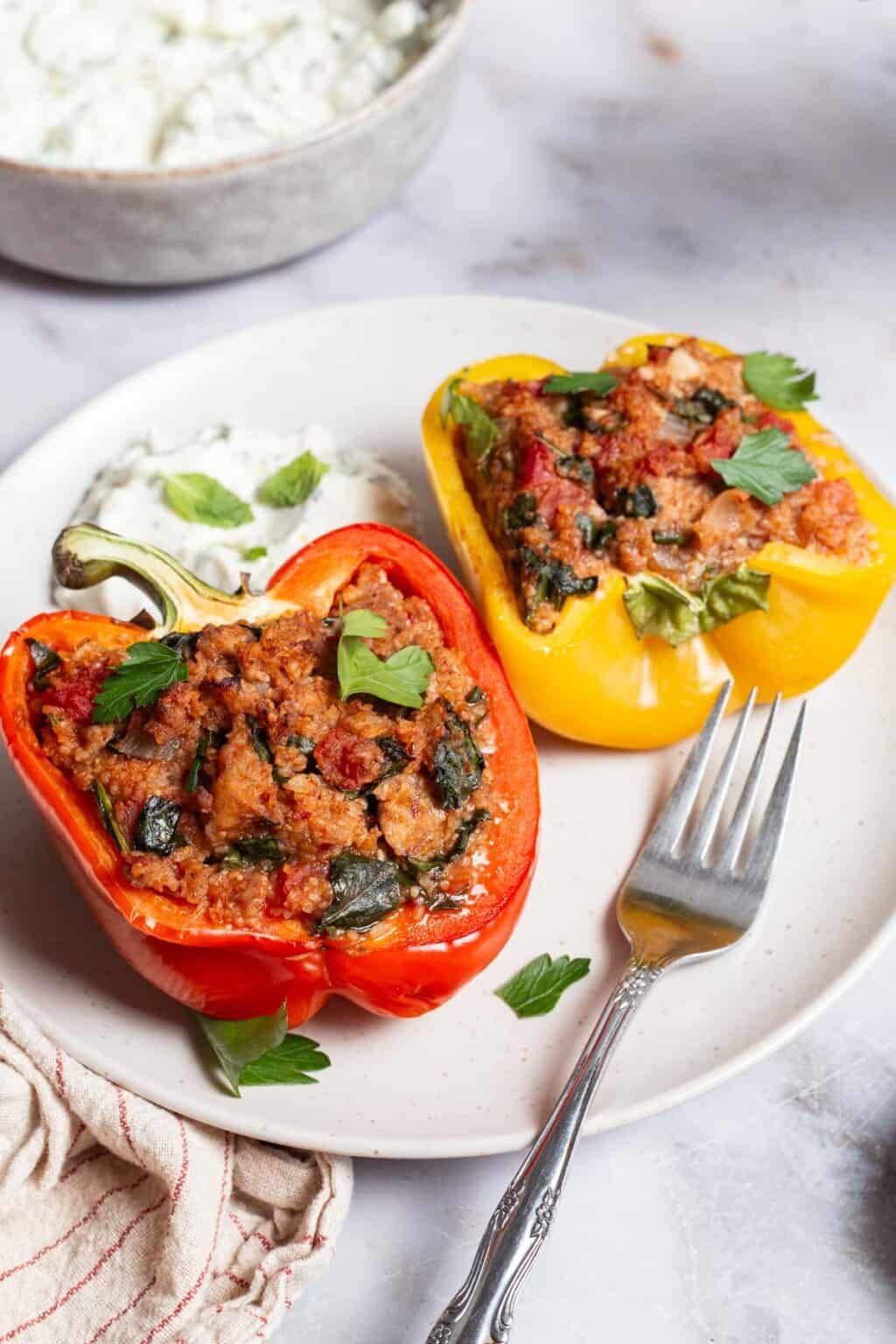 Chicken Stuffed Peppers | The Mediterranean Dish