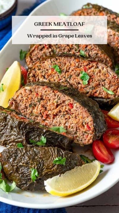 Greek Meatloaf Wrapped in Grape Leaves - The Mediterranean Dish
