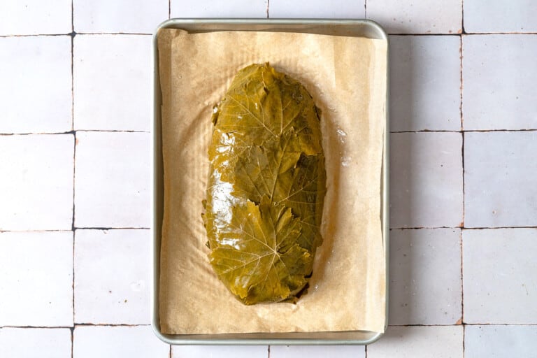 Greek Meatloaf with Grape Leaves | The Mediterranean Dish