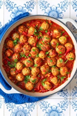 Moroccan Fish Kofta in Harissa Sauce | The Mediterranean Dish