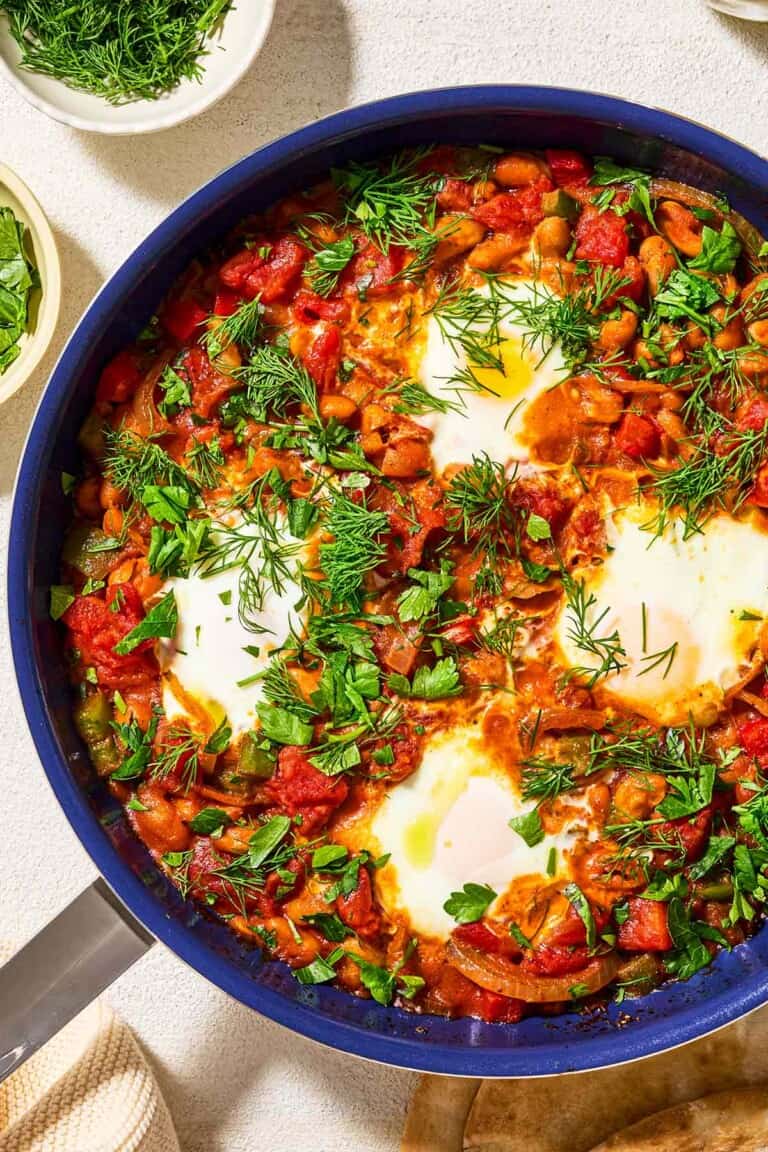 Shakshuka Recipe with Cannellini Beans | The Mediterranean Dish