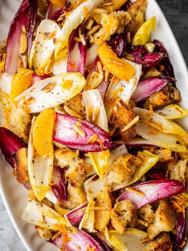Endive Salad With Rosemary Croutons And Citrus - The Mediterranean Dish