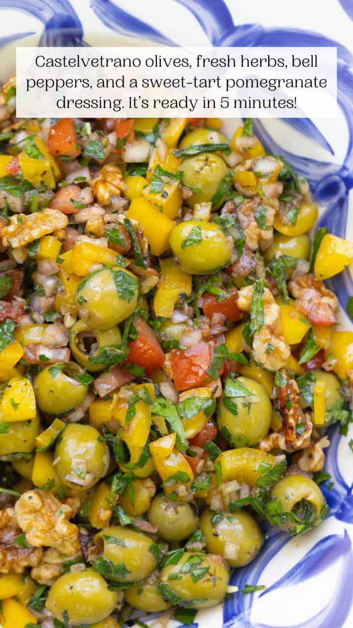 Olive Salad with Lemon Pomegranate Dressing - The Mediterranean Dish