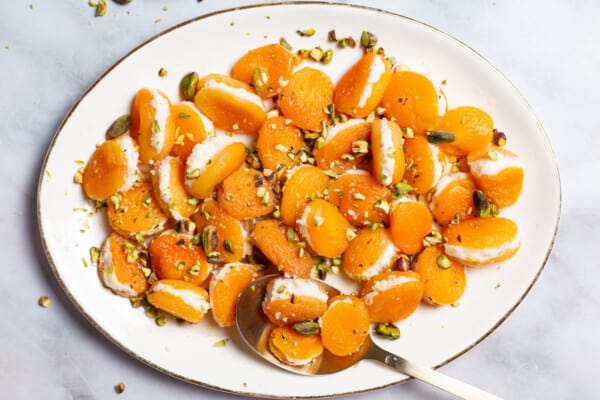 Turkish Stuffed Poached Apricots | The Mediterranean Dish