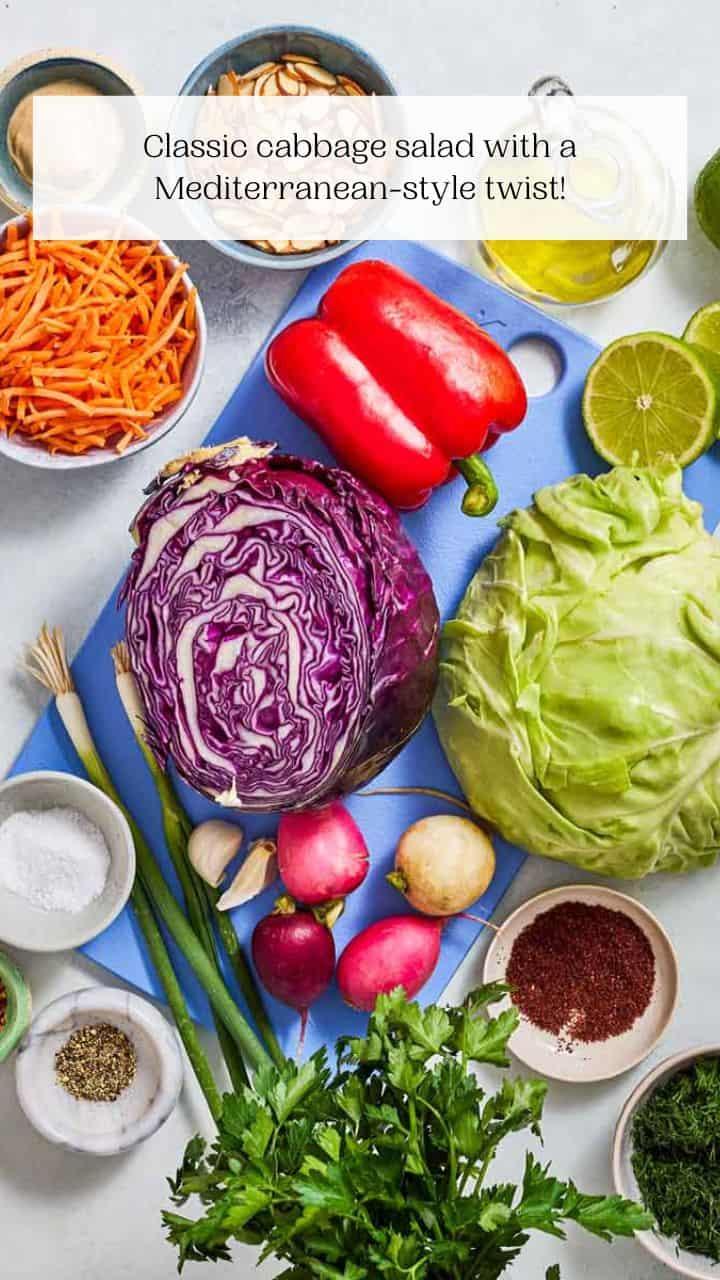 Cabbage Salad with Dijon-Lime Vinaigrette - The Mediterranean Dish