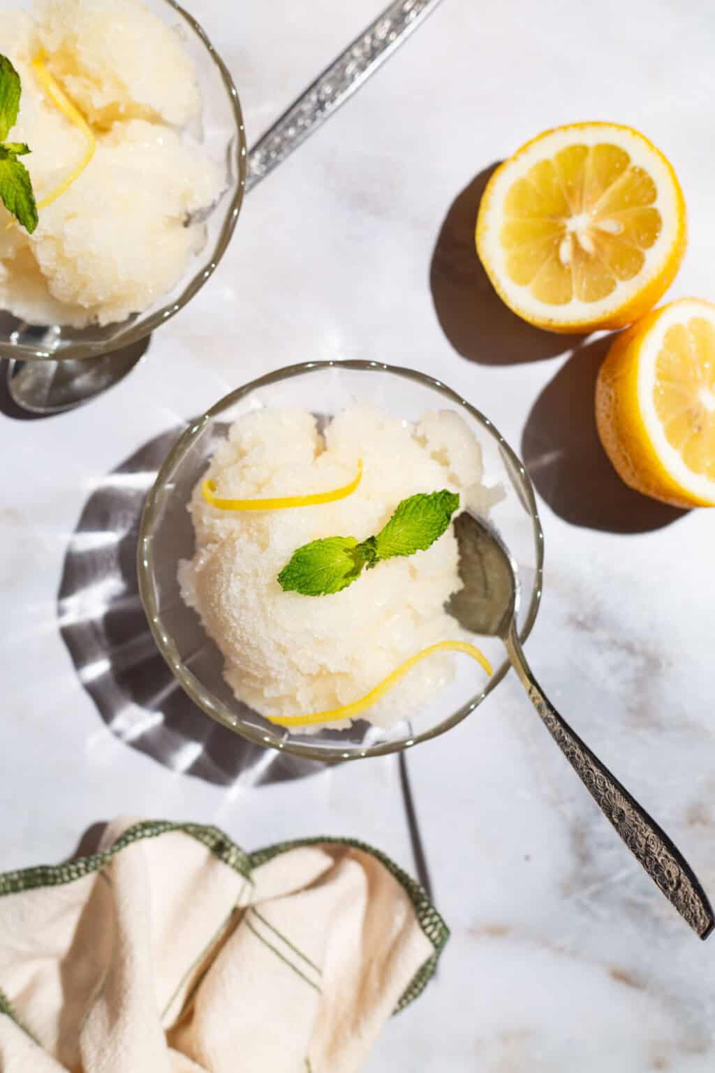 Lemon Sorbet (Easy 2-Ingredient Recipe!)