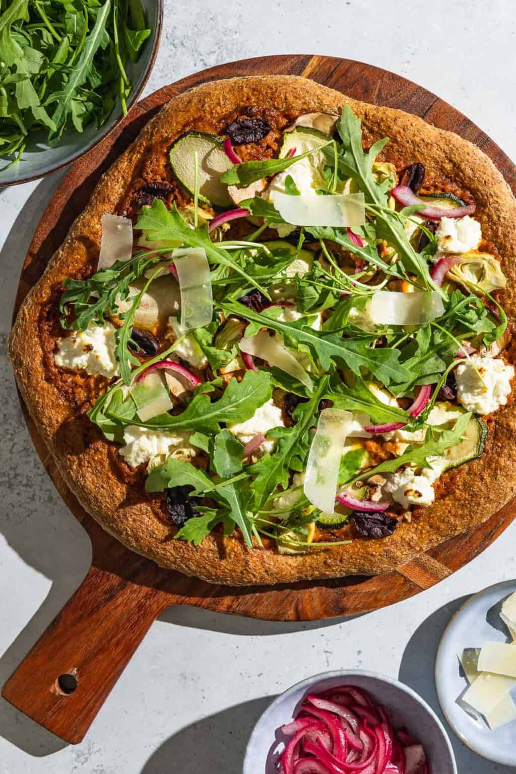 Veggie Pizza (Vegetarian Pizza Recipe) | The Mediterranean Dish