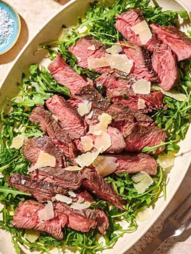 Tagliata Di Manzo (Italian Steak With Arugula And Parmesan) - The Mediterranean Dish