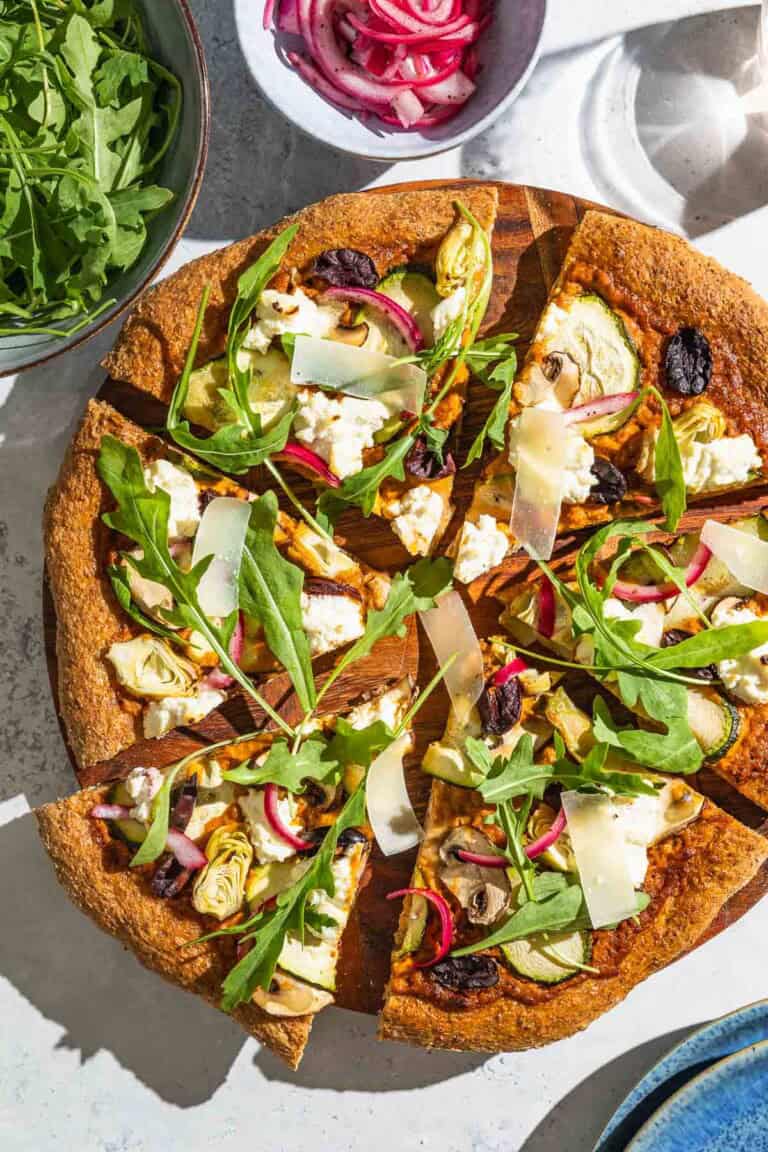 Veggie Pizza (Vegetarian Pizza Recipe) | The Mediterranean Dish