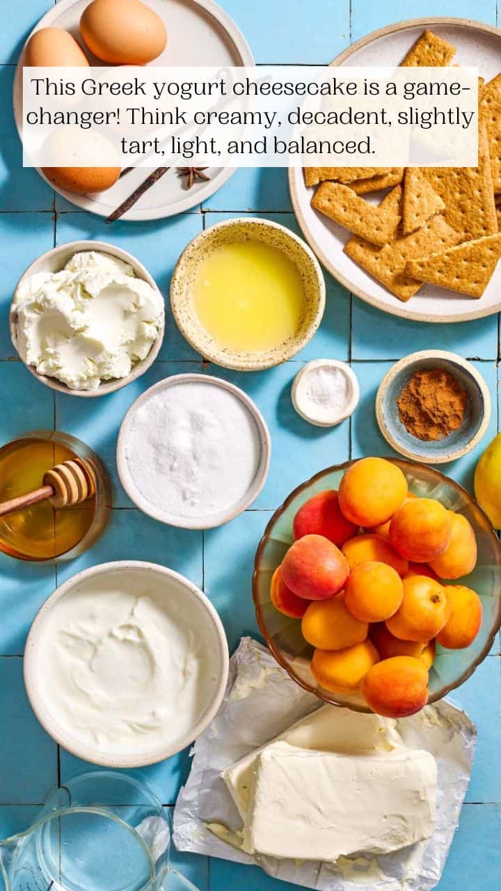 Greek Yogurt Cheesecake with Apricot, Vanilla, and Honey Compote - The ...