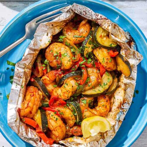 Shrimp Foil Packets | The Mediterranean Dish