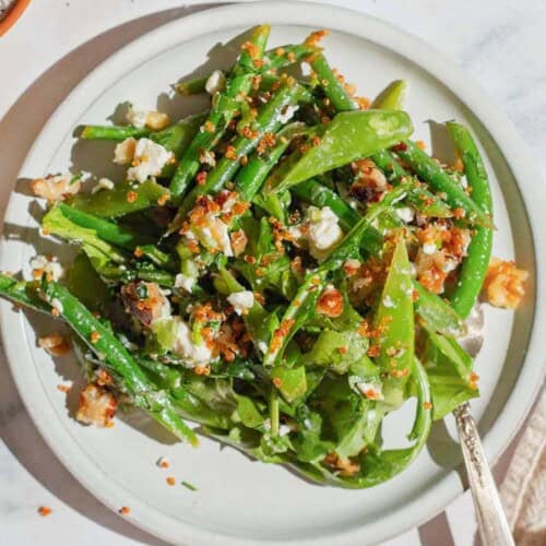 Snap Pea Salad with Feta and Crispy Quinoa